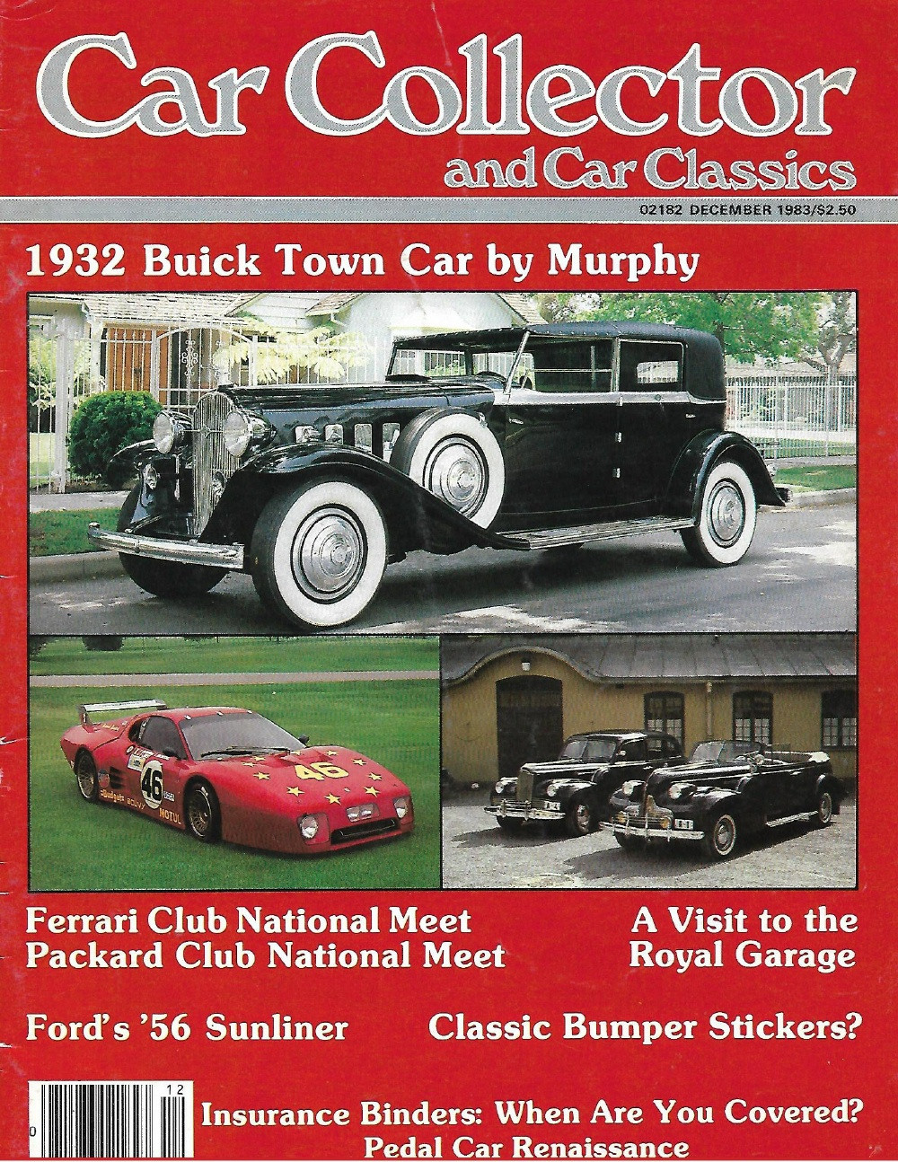 CAR COLLECTOR & CAR CLASSICS 1983 DEC - '32 BUICK TOWN CAR,FERRARI,'56 ...