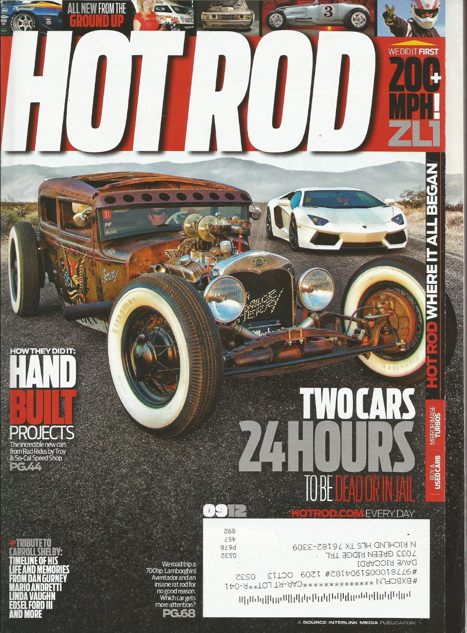 HOT ROD 2012 SEPT - ZL1, GT500, IMPALA SS, INDY SPEEDSTER, CARROLL ...