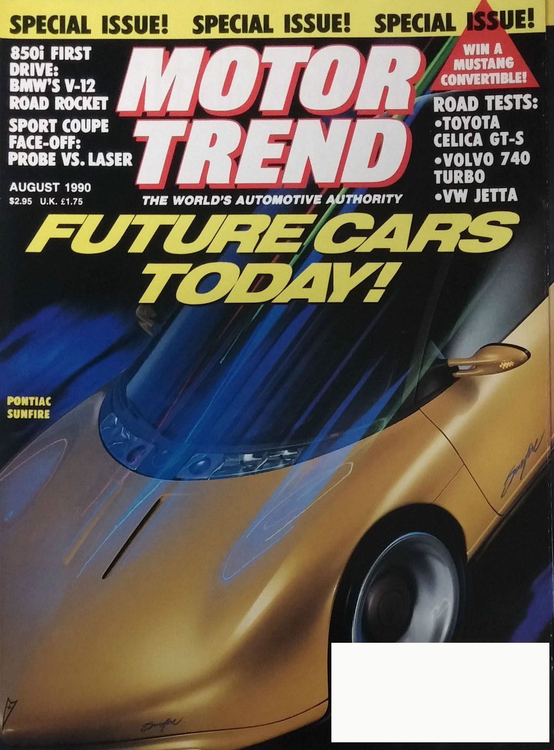 MOTOR TREND 1990 AUG - CORSA TURBO, GT-S, GLI, 850i - 1990-1999 - JIM'S ...