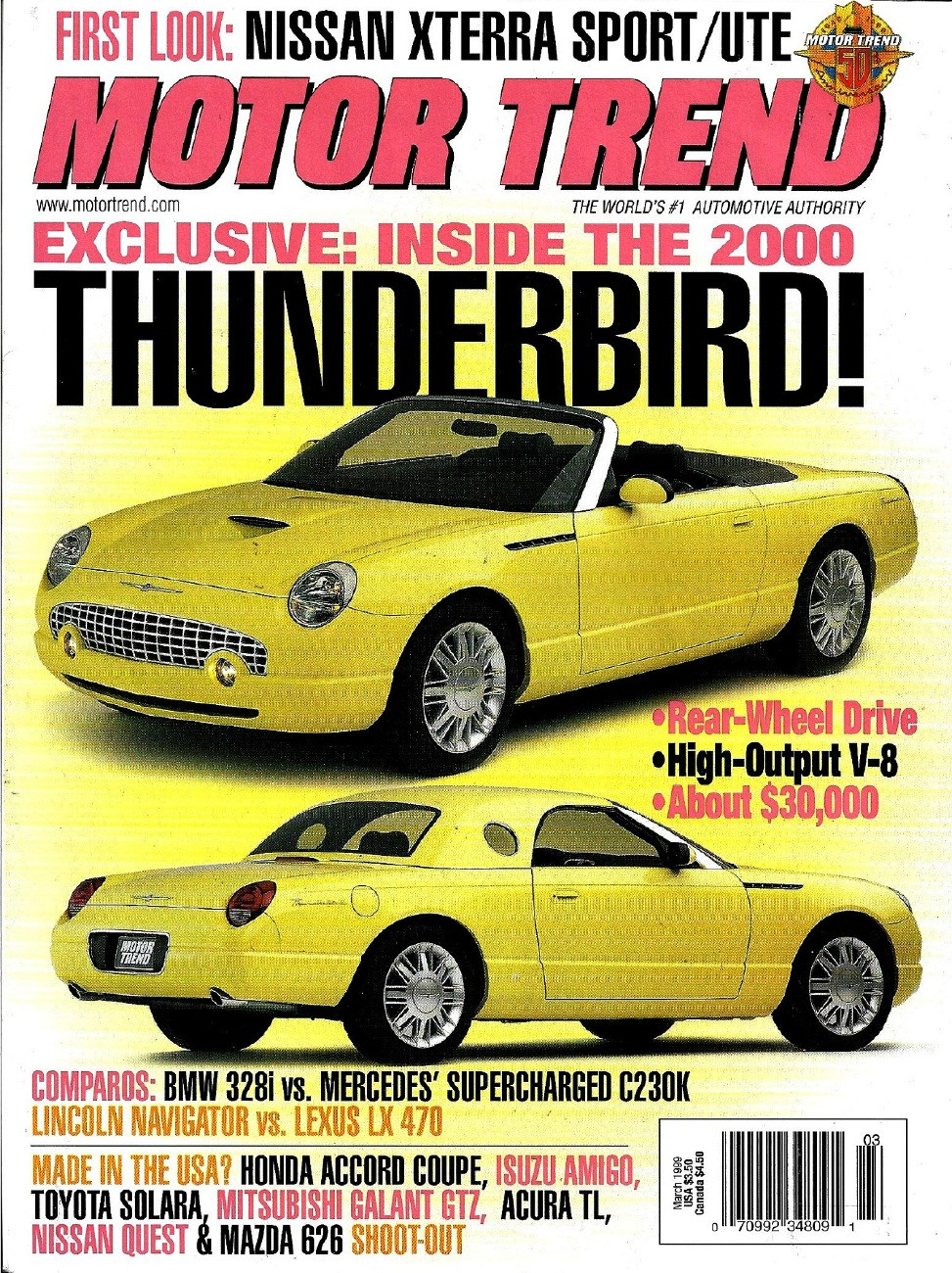 MOTOR TREND 1999 MAR - MUSTANGS DUEL, THUNDERBIRD - 1990-1999 - JIM'S ...