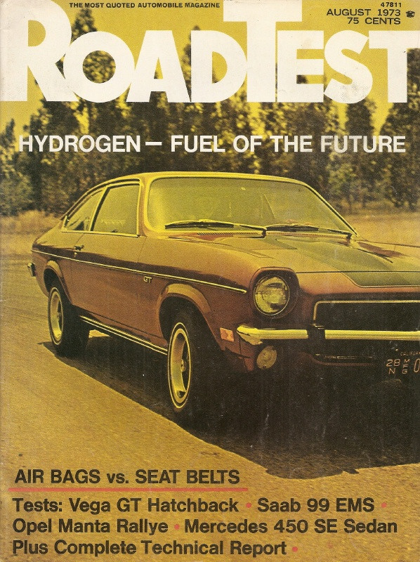 ROAD TEST MAGAZINE 1973 AUG - HYDROGEN FUEL, M-B 450SE, MANTA RALLYE ...