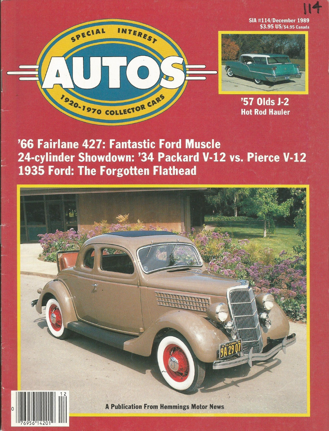 SPECIAL-INTEREST AUTOS 1989 DEC #114 - 427 FAIRLANE Spc, '57 OLDS J-2 ...