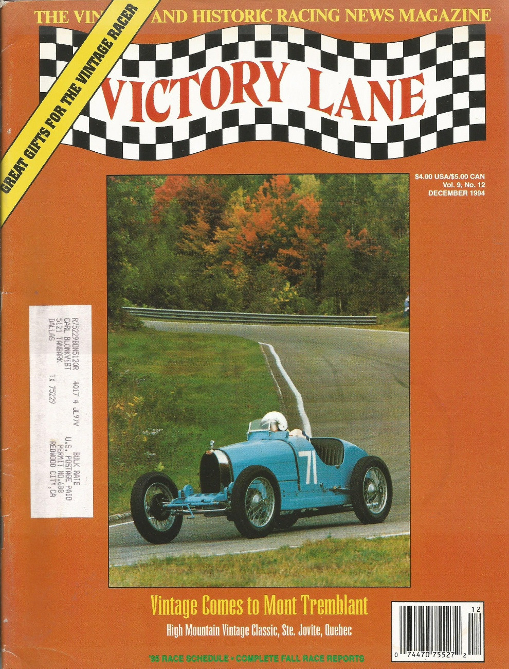 VICTORY LANE 1994 DEC - THE VINTAGE & HISTORIC RACING NEWS MAGAZINE ...