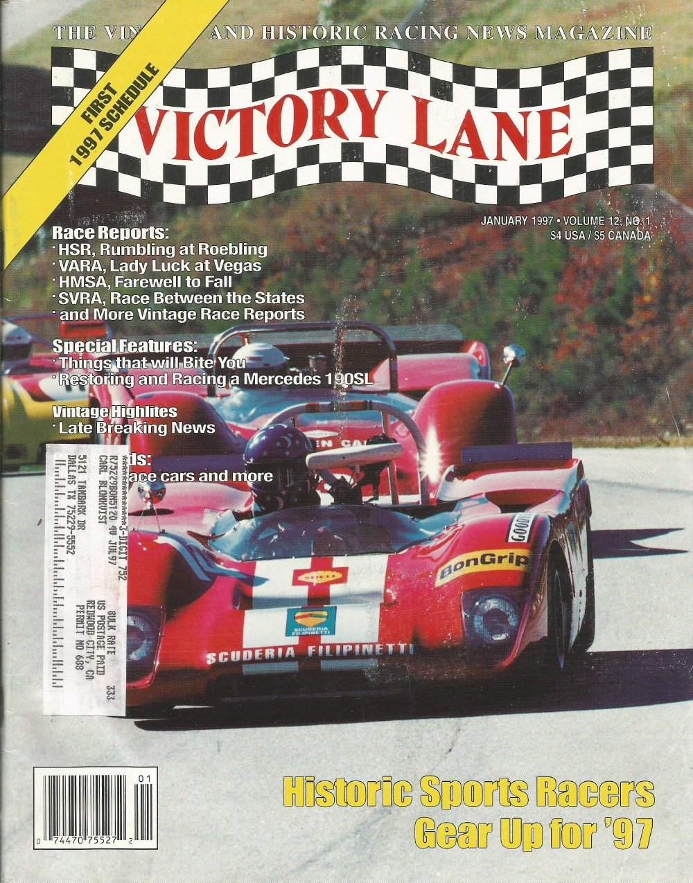 VICTORY LANE 1997 JAN - THE VINTAGE & HISTORIC RACING NEWS MAGAZINE ...