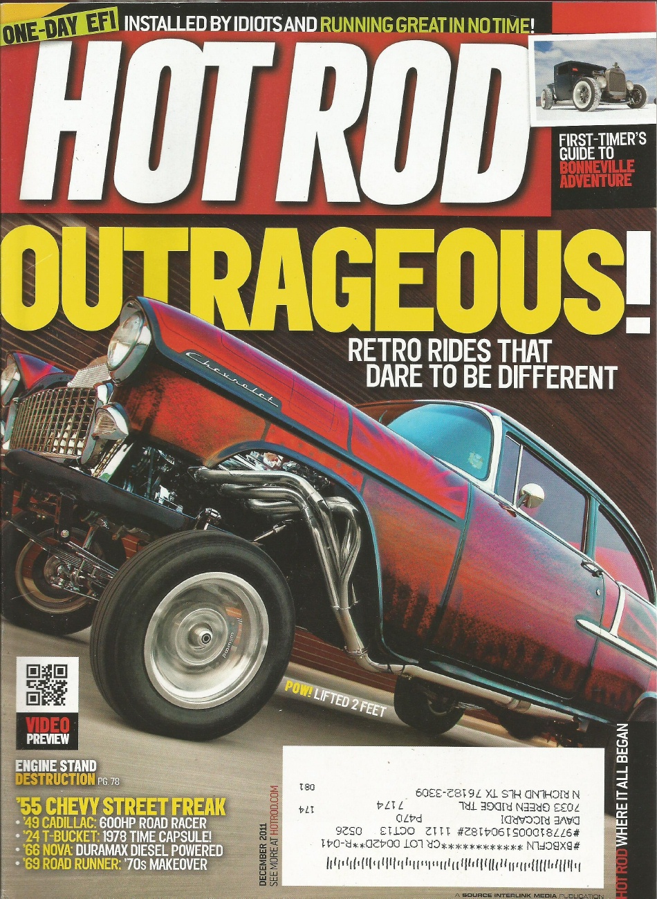 HOT ROD 2011 DEC - BONNEVILLE, 55 CHEVY STREET GASSER, RACE CADDY ...