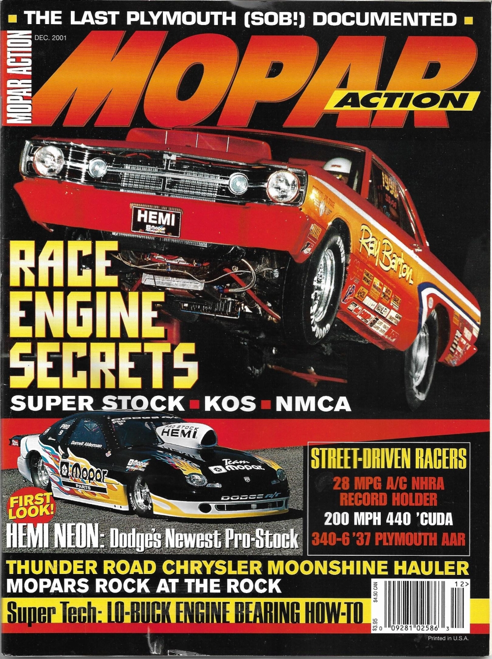 MOPAR ACTION 2001 DEC - ART LEONG, 200 mph STREET CUDA - MOPAR ACTION ...