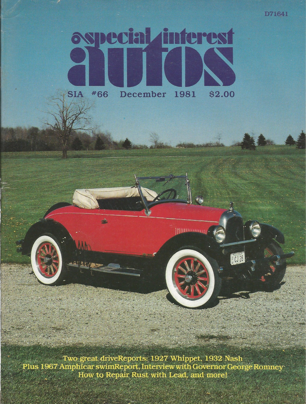 SPECIAL-INTEREST AUTOS 1981 DEC #66 - AMPHICAR, WHIPPET,Skylark ...